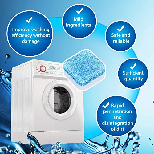 HONANK 15 Pcs Solid Washing Machine Cleaner, Triple Decontamination Effervescent Cleaning Tablets Detergent Cleaner Washer Cleaner,Deep Cleaning Remover for Bath Kitchen Room