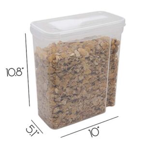 Kitchen Details Cereal Container with Scooper | Large | Airtight | Food Tin | Keeps Fresh | Kitchen & Pantry Storage Organizers | Clear