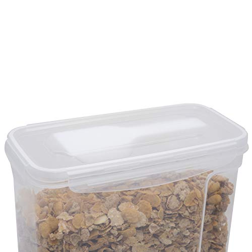 Kitchen Details Cereal Container with Scooper | Large | Airtight | Food Tin | Keeps Fresh | Kitchen & Pantry Storage Organizers | Clear