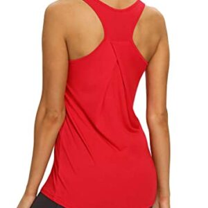 Mippo Womens Workout Tops Athletic Tank Tops Yoga Exercise Shirts Tennis Tops Sports Running Tank Top Racer Back Tanking Top for Women Red M