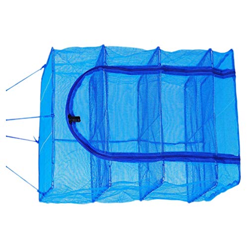 BESPORTBLE Herb Drying Rack Net Square 4 Layer Herb Dryer Mesh Hanging Dryer Rack for Herbs Tea Food Dehydrator Blue 66X45X45cm