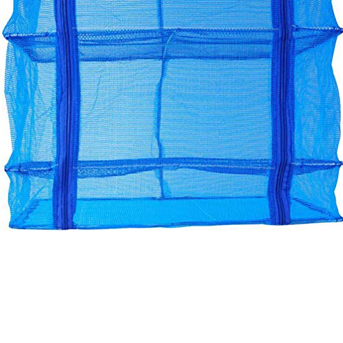 BESPORTBLE Herb Drying Rack Net Square 4 Layer Herb Dryer Mesh Hanging Dryer Rack for Herbs Tea Food Dehydrator Blue 66X45X45cm