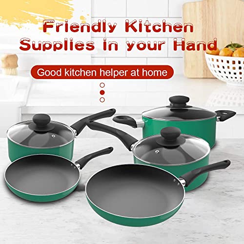 Aluminum Alloy Non-Stick Cookware Set, Pots and Pans - 8-Piece Set (Green)