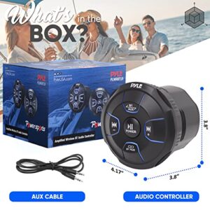 Pyle Amplified Wireless BT Audio Controller - Waterproof-Rated Marine Receiver Remote Control for Car, Truck, Boat, 4x4, PowerSport Vehicles (800 Watt) (PLMRBT19)