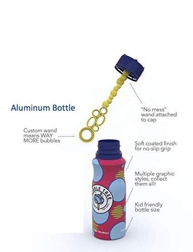 Sustainable Bubble Tree Original Refillable Bubble System Aluminum Bottles (4 Pack of Bubble Solution Made in The USA)