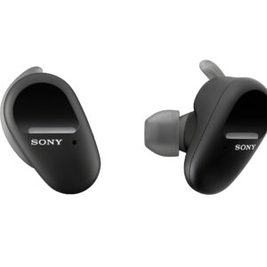 Sony WF-SP800N Truly Wireless Sports In-Ear Noise Canceling Headphones with Mic For Phone Call And Alexa Voice Control, Black (Renewed)