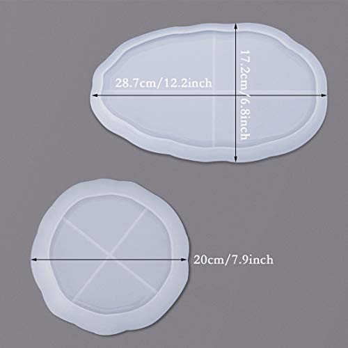 FineInno Soap Dish Resin Mold Jewelry Dish Mold with Oval Shape Silicone Mold Casting Tray Epoxy Mold for Making Resin Plate Dish Jewelry Holders