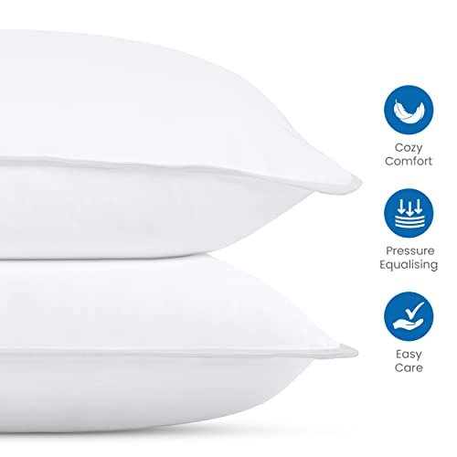 Utopia Bedding Bed Pillows for Sleeping (White), Standard Size, Set of 2, Hotel Pillows, Cooling Pillows for Side, Back or Stomach Sleepers