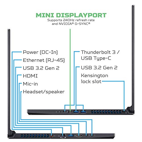 Acer Predator Triton 500 PT515-52-742J Gaming Laptop, Intel i7-10875H, NVIDIA GeForce RTX 2080 Super, 15.6" FHD NVIDIA G-SYNC Display, 300Hz, 32GB Dual-Channel DDR4, 512GB NVMe SSD, RGB Backlit KB