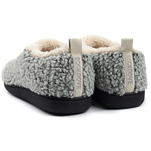 RockDove Women's Nomad Slipper with Memory Foam, Size 8-9 US Women, Light Grey