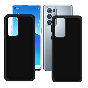 fzzszs slim thin 2 pcs black case for oppo reno 6 pro+ 5g, soft protective phone cover with flexible tpu protection bumper shell for oppo reno 6 pro+ 5g (6.55")