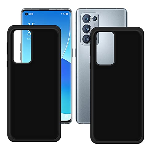 FZZSZS Slim Thin 2 Pcs Black Case for Oppo Reno 6 Pro+ 5G, Soft Protective Phone Cover with Flexible TPU Protection Bumper Shell for Oppo Reno 6 Pro+ 5G (6.55")