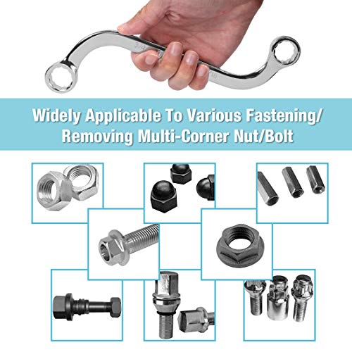 DURATECH S-Style Box Wrench Set, SAE, 5-Piece, 5/16'' to 3/4'', 12 Point, CR-V Steel, with EVA Foam Tool Organizer