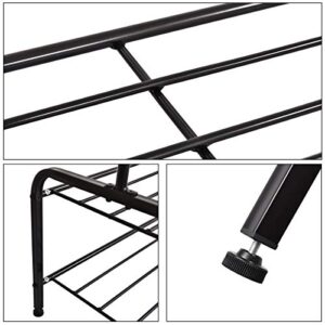 Stand Metal Garment Rack Standard Rod Clothes Rack with Bottom Shelf, Black