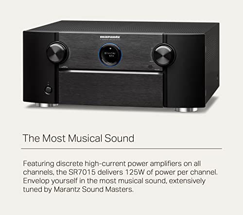 Marantz AVR SR7015-9.2 Channel Amplifier, 8K HDMI Upscaling, Auro 3D, IMAX Enhanced, Dolby Surround Sound, Alexa + HEOS Compatibility, Easy to Setup