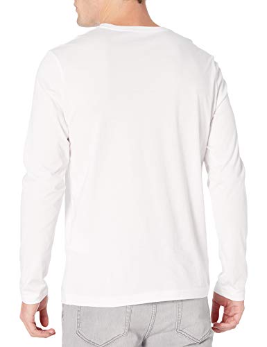 Nautica Men's J-Class Logo Long Sleeve T-Shirt, Bright White, Medium