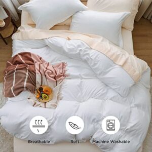 Bedsure White California King Duvet Cover - Soft Prewashed Cal King Duvet Cover Set, 3 Pieces, 1 Duvet Cover 104x98 Inches with Zipper Closure and 2 Pillow Shams, Comforter Not Included