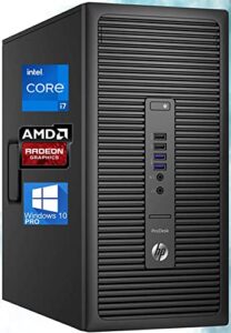 hp 600 g2 prodesk mini-tower pc, intel quad-core i7-6700 upto 4.0ghz, 32gb ram, 256gb ssd, amd r7 240 2gb hd graphics 4k, ac wi-fi, bluetooth, hdmi, displayport, windows 10 pro (renewed)