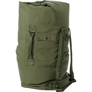 us army gi genuine military issue duffle bag cordura nylon 2 carrying straps backpack sea bag bug out bag olive drab (od green)