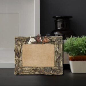 Comfy Hour Western Retro Collection Resin Art 7"x5" Photograph Imitated Deadwood Horsehead Photo Frame