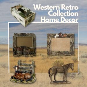 Comfy Hour Western Retro Collection Resin Art 7"x5" Photograph Imitated Deadwood Horsehead Photo Frame