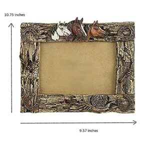 Comfy Hour Western Retro Collection Resin Art 7"x5" Photograph Imitated Deadwood Horsehead Photo Frame