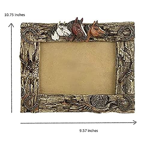 Comfy Hour Western Retro Collection Resin Art 7"x5" Photograph Imitated Deadwood Horsehead Photo Frame