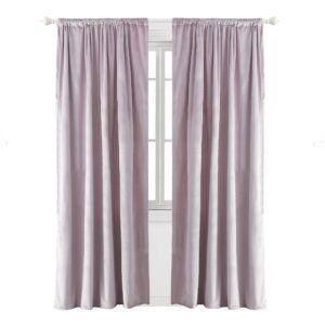 Levtex Home - Lilac Velvet Drape Panel - Window Panel with Rod Pocket - One Curtain Panel 84 inch Length - Lilac - 100% Polyester - Lined