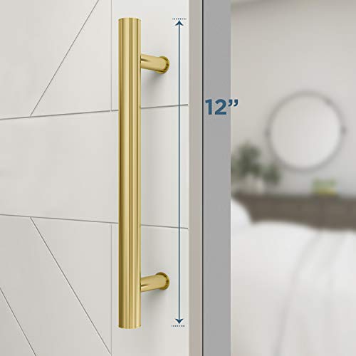 National Hardware N700-102 Interior Sliding Barn Door Hardware Madison Pull, 12 in, Brushed Gold