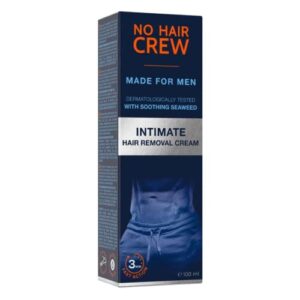 no hair crew intimate/private at home hair removal cream for men - painless, flawless, soothing depilatory for unwanted coarse male body hair, 100ml