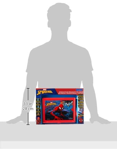 LEXiBOOK Disney Marvel Spider-Man - Educational and Bilingual Laptop French/English - Toy for Child Kid (Boys & Girls) 124 Activities, Learn Play Games and Music- Blue/Red, JC598SPi1