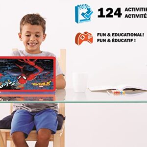 LEXiBOOK Disney Marvel Spider-Man - Educational and Bilingual Laptop French/English - Toy for Child Kid (Boys & Girls) 124 Activities, Learn Play Games and Music- Blue/Red, JC598SPi1