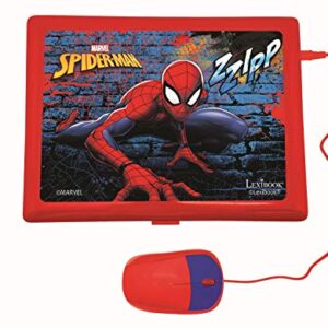 LEXiBOOK Disney Marvel Spider-Man - Educational and Bilingual Laptop French/English - Toy for Child Kid (Boys & Girls) 124 Activities, Learn Play Games and Music- Blue/Red, JC598SPi1