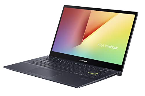 ASUS VivoBook Flip 14 Thin and Light 2-in-1 Laptop, 14” FHD Touch Display, AMD Ryzen 5 4500U, 8GB DDR4 RAM, 256GB SSD, Glossy, Stylus, Fingerprint Reader, Windows 10 Home, Bespoke Black, TM420IA-DB51T