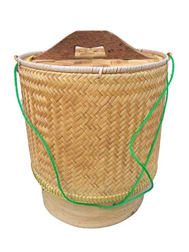 SAWADEE Kratip Thai Handicraft Bamboo Sticky Rice Basket Box Container 7"