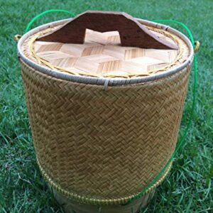 SAWADEE Kratip Thai Handicraft Bamboo Sticky Rice Basket Box Container 7"