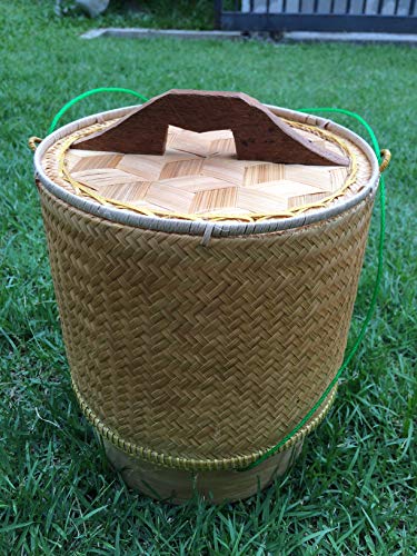 SAWADEE Kratip Thai Handicraft Bamboo Sticky Rice Basket Box Container 7"