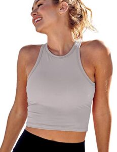 angimelo womens sports bra workout crop top padded yoga gym tank sleeveless running shirts racerback