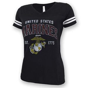 united states marine corps ladies globe est. 1775 t-shirt, large, black