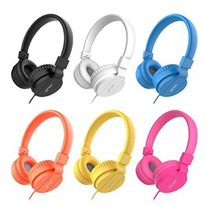 Headphones for Children Lightweight Stereo Folding Wired Headphones for Kids Adults Adjustable Headband Headset for Cellphones Smartphones iPhone Laptop Computer Mp3/4 Earphones (Pink)