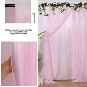 Pink Tulle Backdrop 5ftx7ft Backdrop Curtains for Baby Shower Baby Shower Sheer Curtain Birthday Party Satin Wedding Drapes Easter Decoration