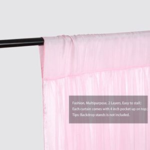 Pink Tulle Backdrop 5ftx7ft Backdrop Curtains for Baby Shower Baby Shower Sheer Curtain Birthday Party Satin Wedding Drapes Easter Decoration