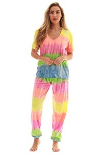 just love 100% cotton women sleepwear short sleeve pajama sets 6898-10106-l