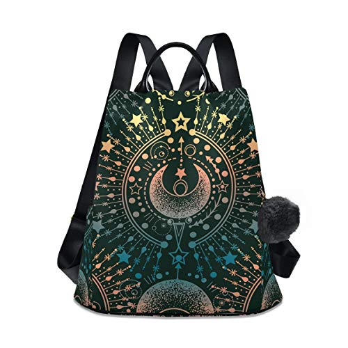 ALAZA Moon & Star Alchemy Magical Backpack Purse for Women Anti Theft Fashion Back Pack Shoulder Bag