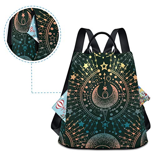 ALAZA Moon & Star Alchemy Magical Backpack Purse for Women Anti Theft Fashion Back Pack Shoulder Bag