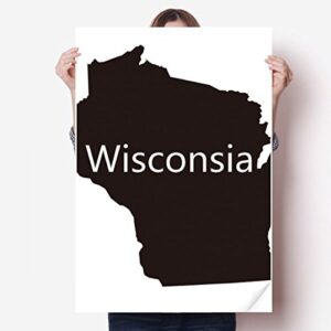 diythinker wisconsin america usa map outline sticker decoration poster playbill wallpaper window decal