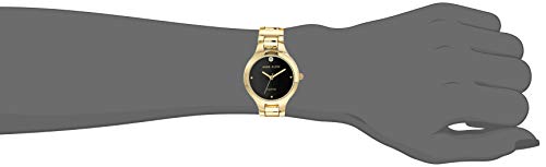 Anne Klein Women's Japanese Quartz Dress Watch with Metal Strap, Gold, 13.5 (Model: AK/3608BKGB)