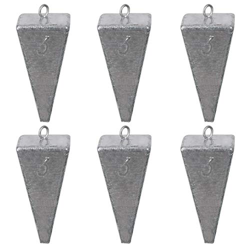 Pyramid Sinkers Fishing Weights, Bullet Fishing Weights Sinkers for Saltwater Surf Fishing Gear Tackle 8oz 6oz 5oz 4oz 3oz 2oz 1oz