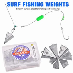 Pyramid Sinkers Fishing Weights, Bullet Fishing Weights Sinkers for Saltwater Surf Fishing Gear Tackle 8oz 6oz 5oz 4oz 3oz 2oz 1oz