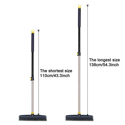 Yocada Push Broom Brush Stiff Bristles Broom Head Telescopic Heavy-Duty Outdoor Commercial for Cleaning Bathroom Kitchen Patio Garage Deck Concrete Wood Stone Tile Floor